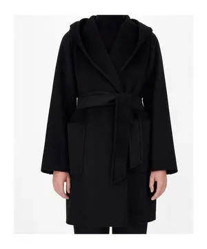 Max Mara Hooded Long-sleeve Coat - Black