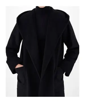 Max Mara Hooded Long-sleeve Coat - Black