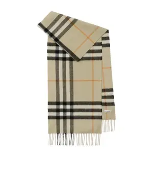 Burberry Checked Fringed-edge Scarf - Light Sage