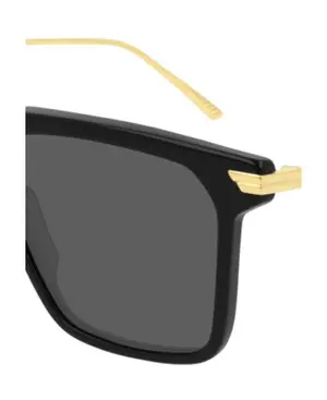 Bottega Veneta Square Frame Sunglasses With Gold Tone Accents