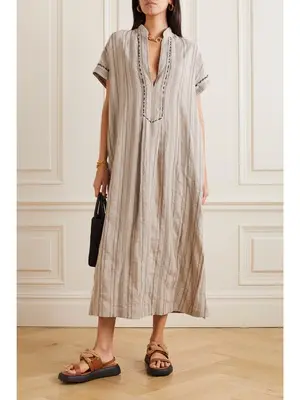 Loro Piana Striped V-neck Dress