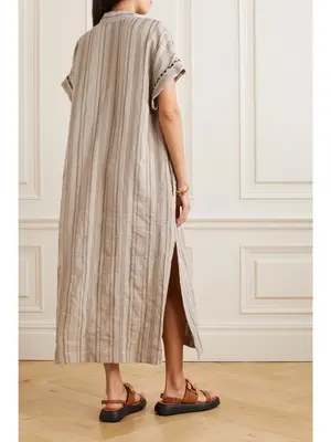 Loro Piana Striped V-neck Dress
