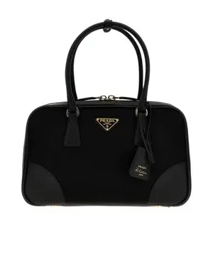 Prada Triangle Logo Zipped Tote Bag