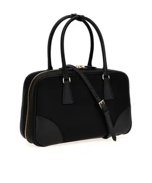 Prada Triangle Logo Zipped Tote Bag