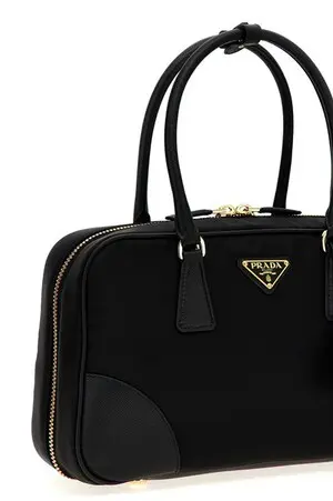 Prada Triangle Logo Zipped Tote Bag
