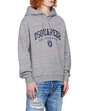 Dsquared2 University Logo Printed Drawstring Hoodie