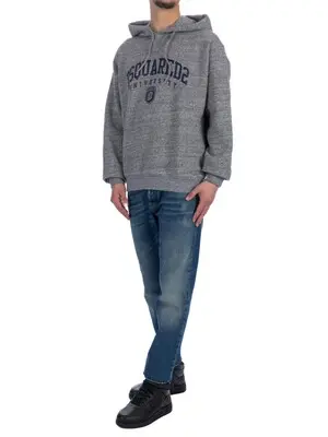 Dsquared2 University Logo Printed Drawstring Hoodie