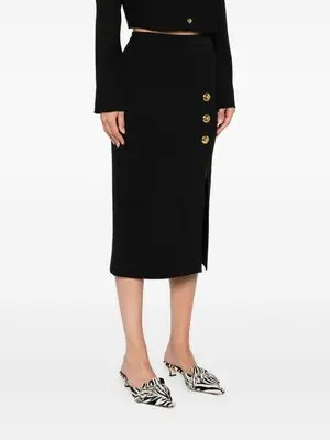 Pinko Full Milano Knit Pencil Skirt With Button Detail