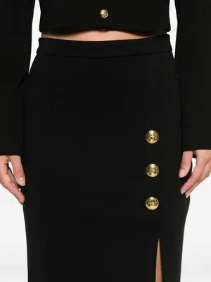 Pinko Full Milano Knit Pencil Skirt With Button Detail