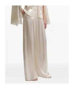 Alberta Ferretti High-waist Wide-leg Satin Pants