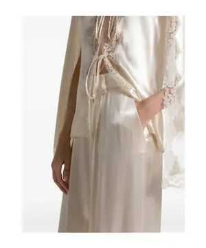 Alberta Ferretti High-waist Wide-leg Satin Pants