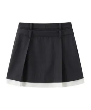 Marissa Chiara Patchwork Skirt With Raw Edge Hem