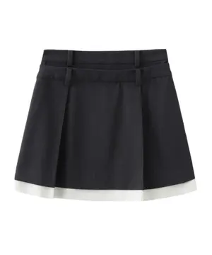 Marissa Chiara Patchwork Skirt With Raw Edge Hem