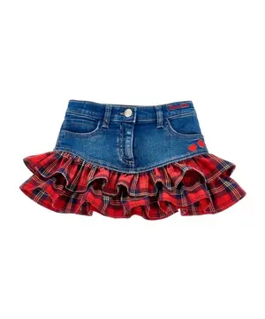 Monnalisa Heart Ruffled Mini Skirt