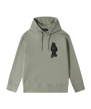 Emporio Armani Patch Detail Hoodie - Gray