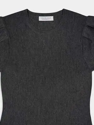 Gabriela Hearst Hannah Long Sleeve Crewneck Dress - Charcoal-grey