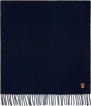 Maison Kitsuné Maison Kitsun Fox Head Scarf - Navy Blue
