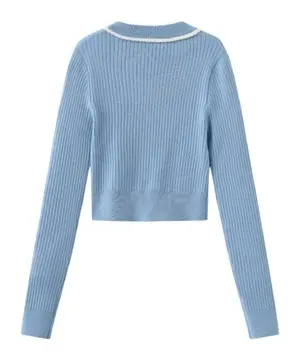 Marissa Chiara Long-sleeved Knitted Cardigan With Crew Neckline