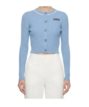 Marissa Chiara Long-sleeved Knitted Cardigan With Crew Neckline