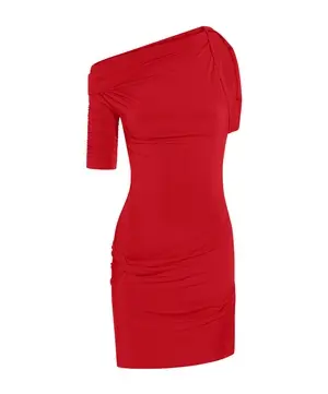 Stretchy One-Shoulder Mini Dresses