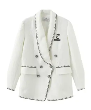 Marissa Chiara Logo Blazer - White