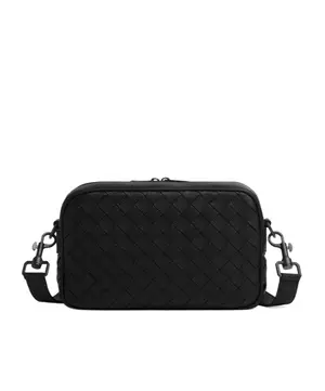 Bottega Veneta Small Intrecciato Camera Bag - Black