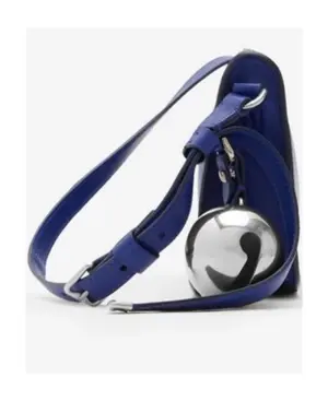 Burberry Sling Shield Bell-charm Zipped Shoulder Bag - Knight Blue