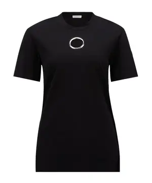 Moncler Crewneck T-shirt With Ring Detail - Black