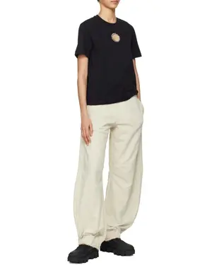 Moncler Crewneck T-shirt With Ring Detail - Black