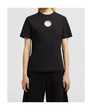 Moncler Crewneck T-shirt With Ring Detail - Black