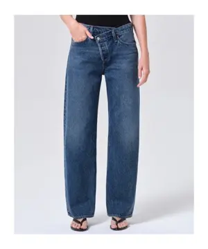 AGOLDE High-rise Wide-leg Jeans With Button Detail - No