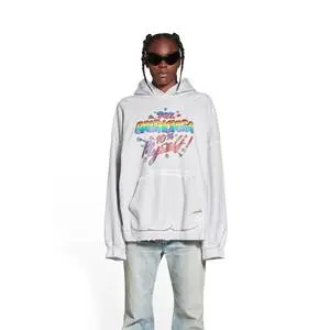 Balenciaga Graphic Printed Long Sleeve Hoodie