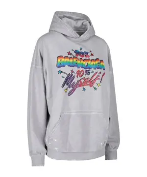 Balenciaga Graphic Printed Long Sleeve Hoodie