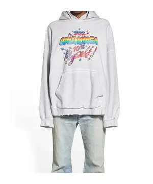 Balenciaga Graphic Printed Long Sleeve Hoodie