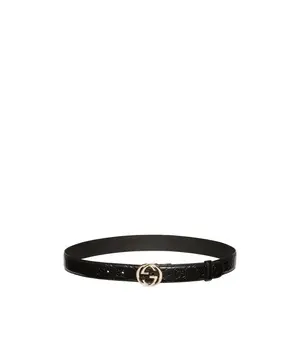 Gucci Interlocking G Buckle Belt - Black