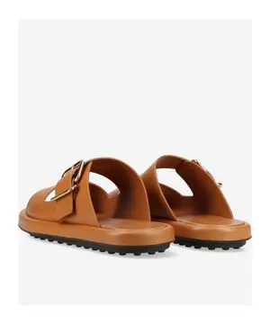 TOD'S Double Strap Slides With Buckle Detail