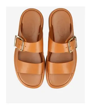 TOD'S Double Strap Slides With Buckle Detail