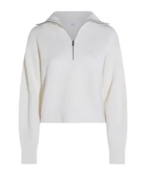 Max Mara Nadar Quarter-zip Knitted Jumper - White