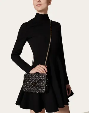 Valentino Garavani Rockstud Spike Small Shoulder Bag - Black