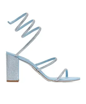 Rene Caovilla Open-toe Embellished High-heeled Sandals - Blue