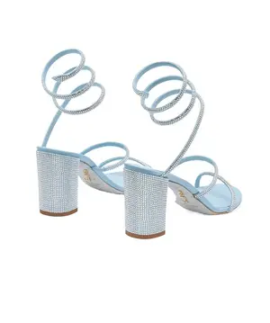 Rene Caovilla Open-toe Embellished High-heeled Sandals - Blue