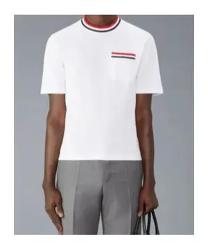 Thom Browne Pointelle-knit Crewneck T-shirt - White
