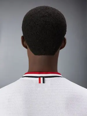 Thom Browne Pointelle-knit Crewneck T-shirt - White