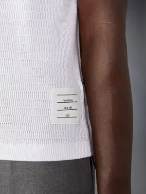 Thom Browne Pointelle-knit Crewneck T-shirt - White