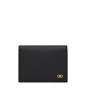 FERRAGAMO Gancini Leather Wallet - Black