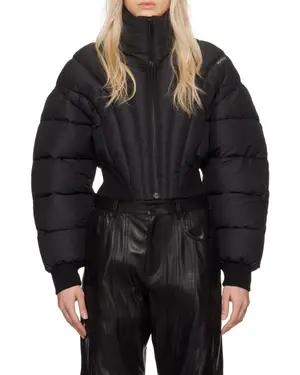 MUGLER Quilted Zip-up Jacket