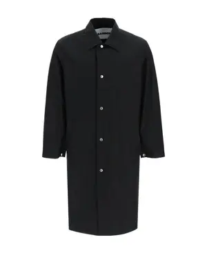 JIL SANDER Long Coat With Logo Detail