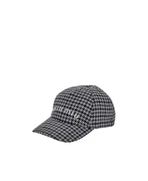 Miu Miu Shetland Logo Houndstooth Cap