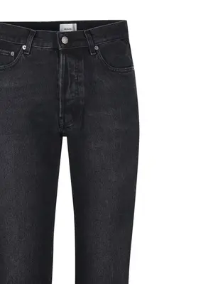 HAIKURE Mid-wash Straight Leg Jeans - Black