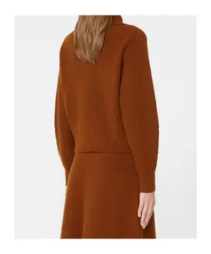 Max Mara Nadar Quarter-zip Knitted Jumper In Wool And Cashmere - Brown Copper